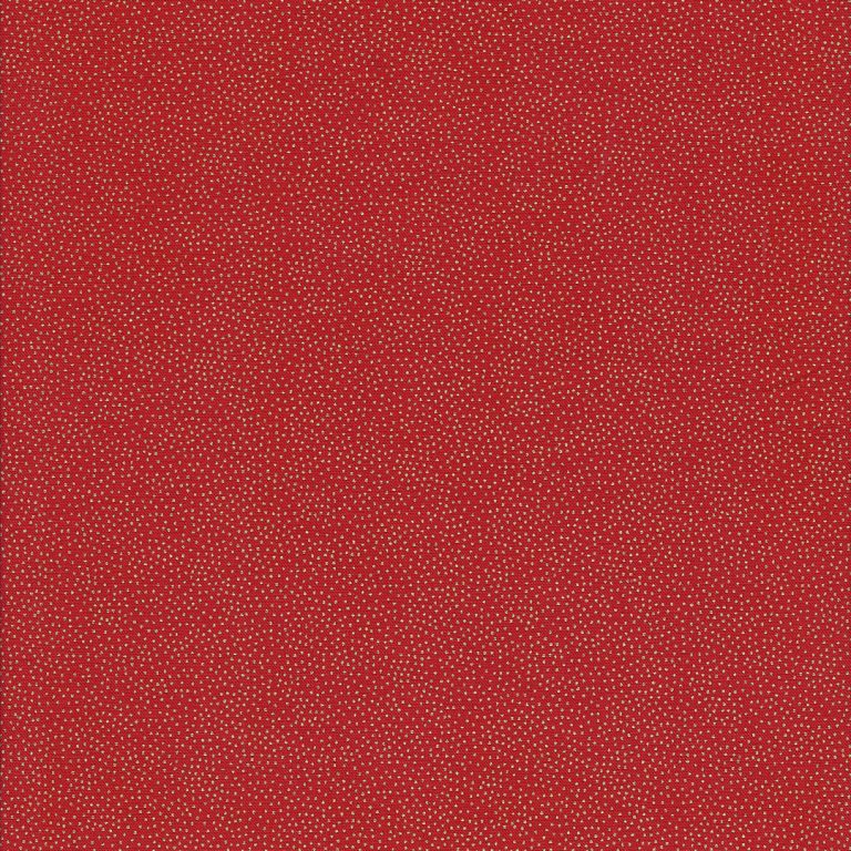 Rode stof met gouden stipjes - Makower. - Hobby Time